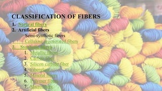 Classification of fibers and their matching properties.pptx | Chemistry ...