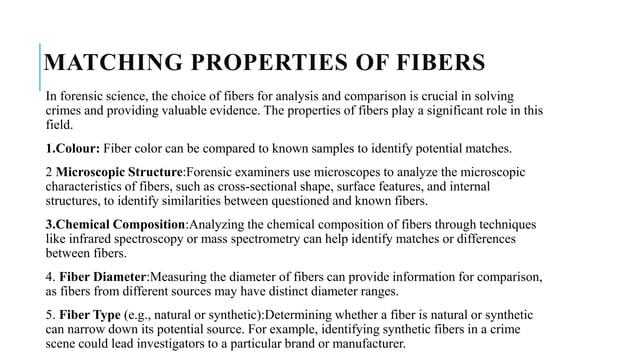 Classification of fibers and their matching properties.pptx | Chemistry ...