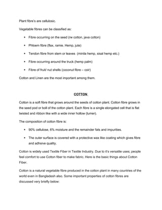 Classification of fibre | DOC