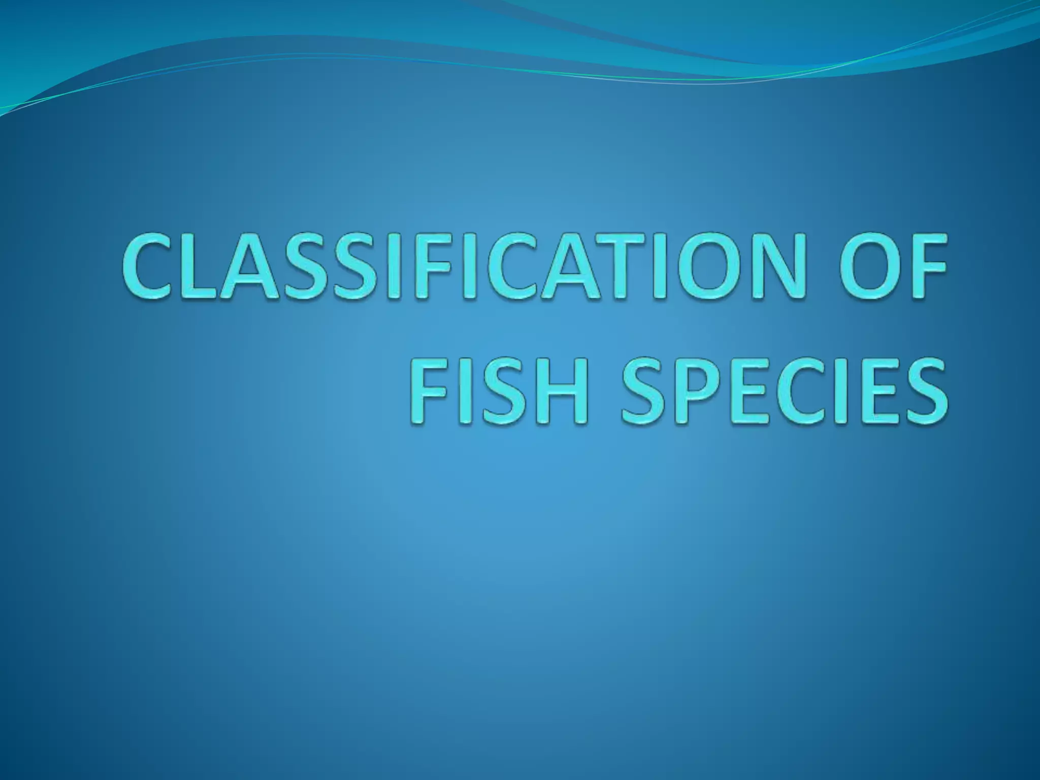 Classification of fish species | PPTX