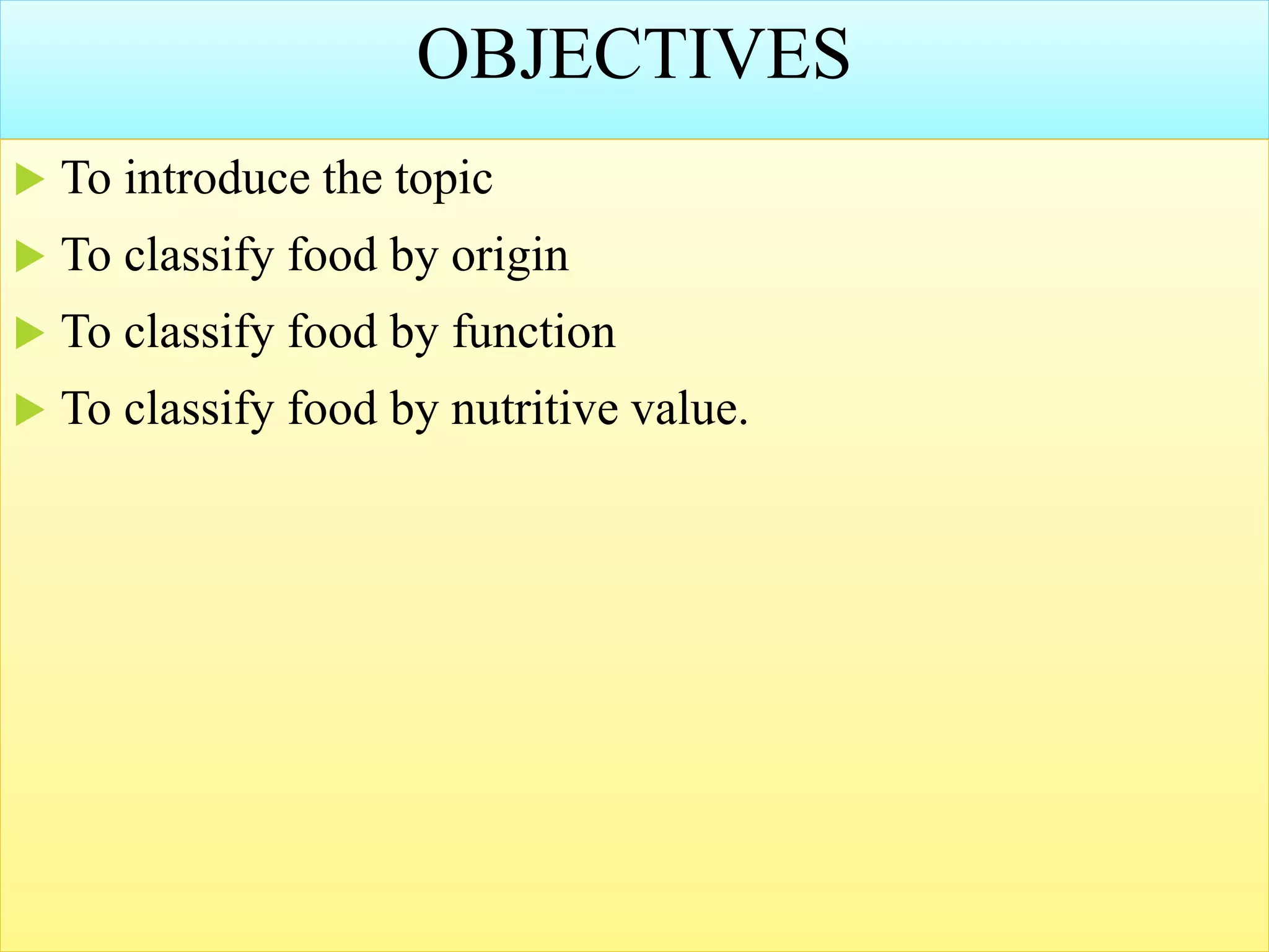 Classification of food | PPTX