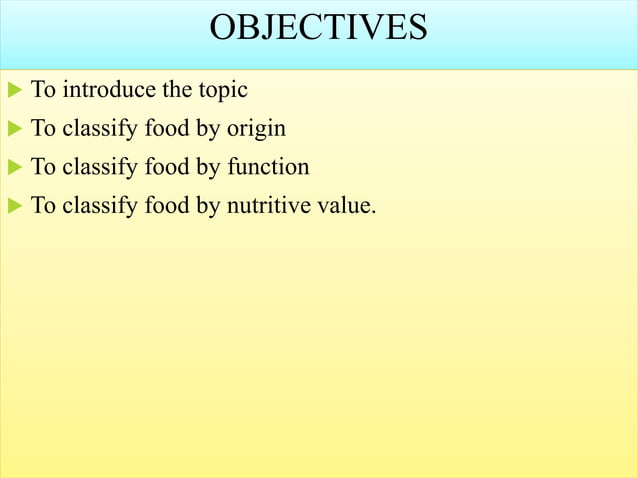 Classification of food | PPTX