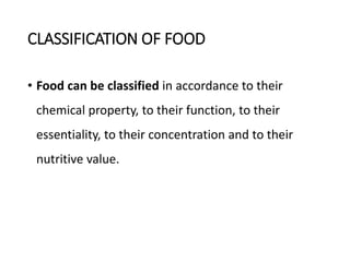 Classification of food | PPTX