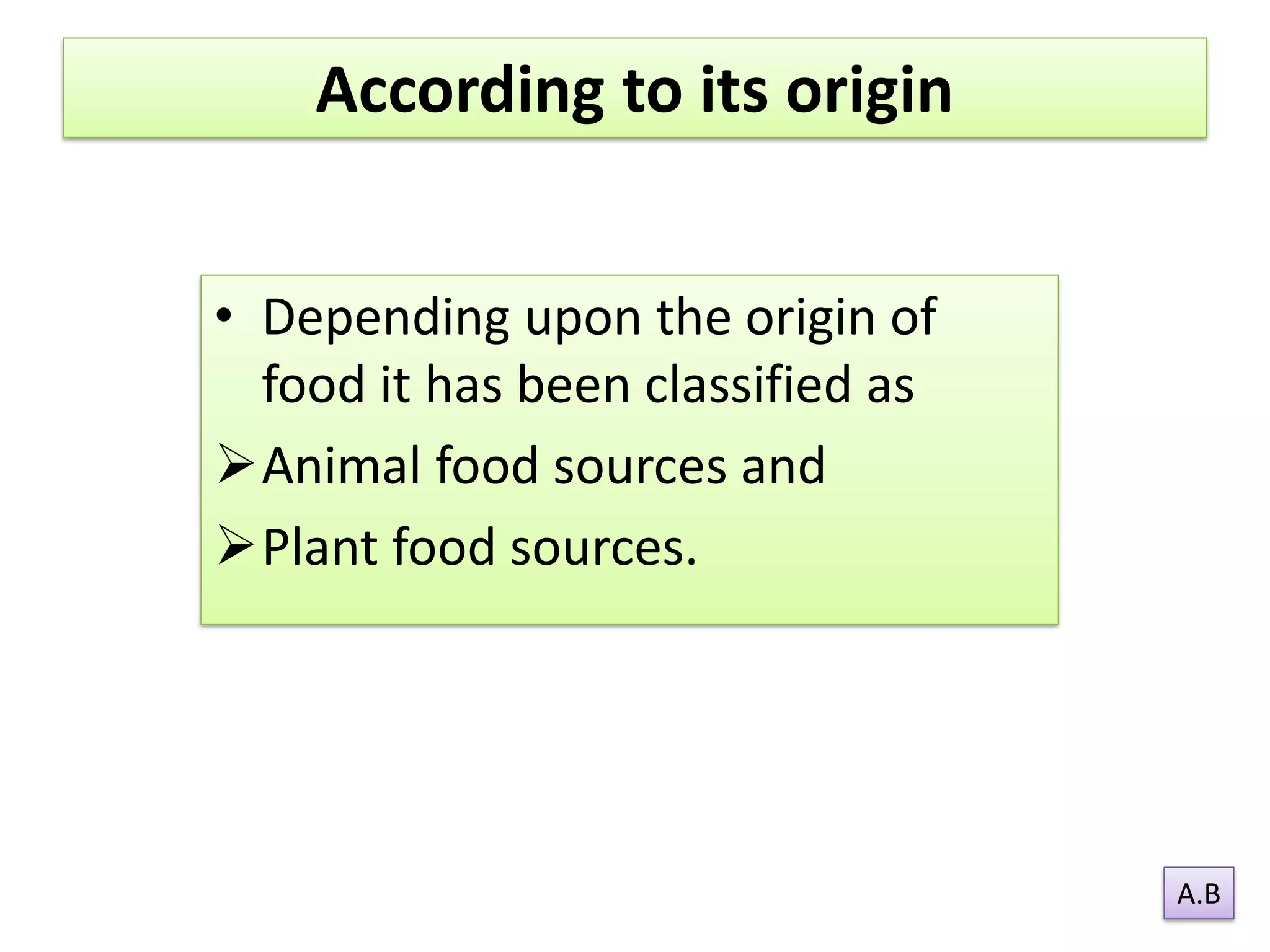 Classification of foods | PDF