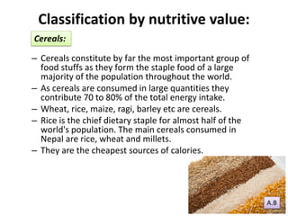 Classification of foods | PDF