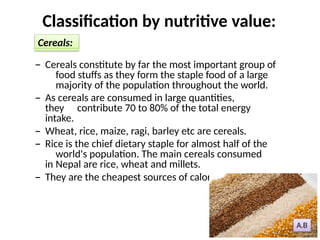 classification of foods in home economics | PPTX