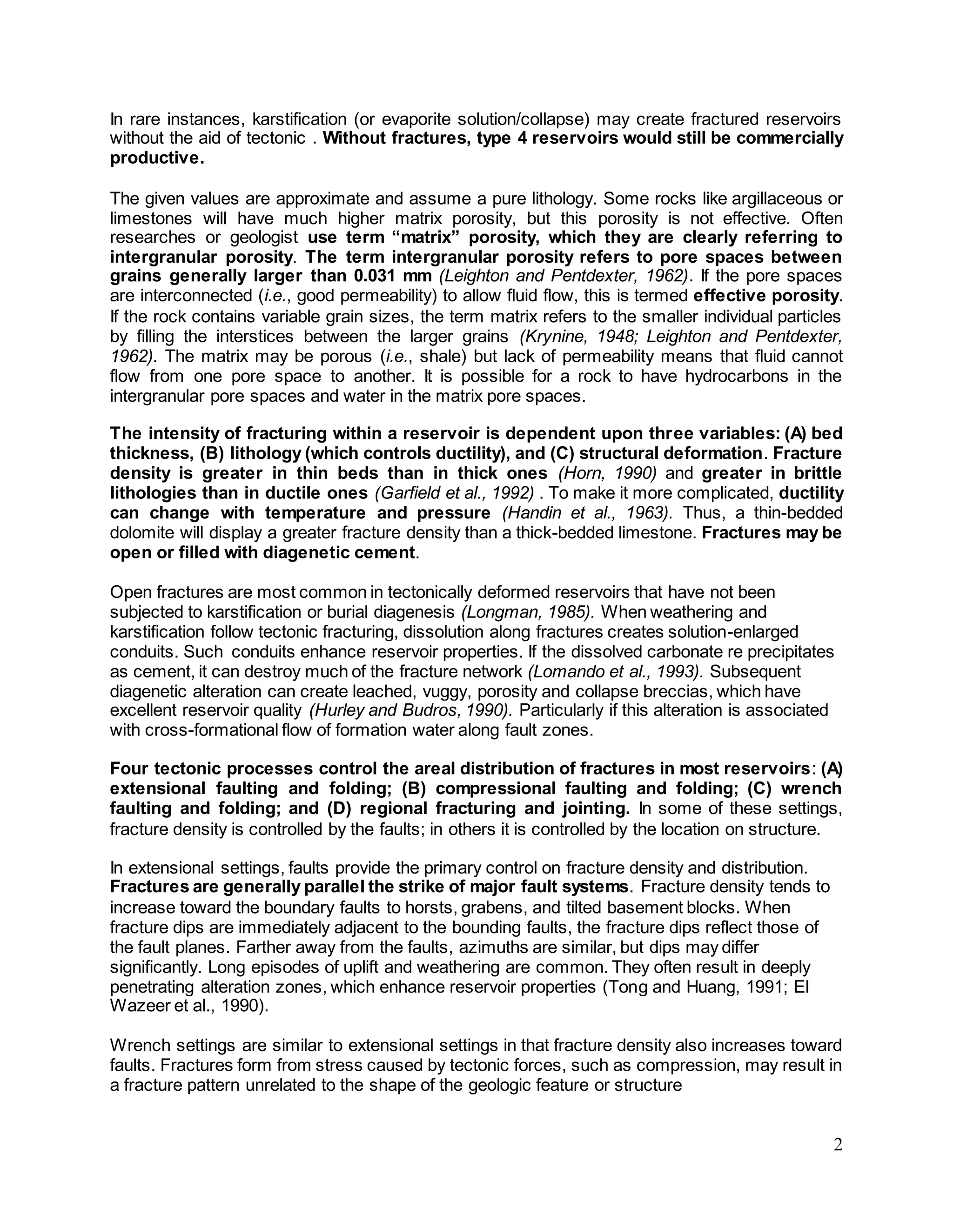 Classification of fractured carbonate reservoirs | DOCX