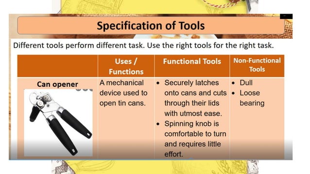 CLASSIFICATION OF FUNCTIONAL AND NON-FUNCTIONAL TOOLS.pptx | Desserts ...