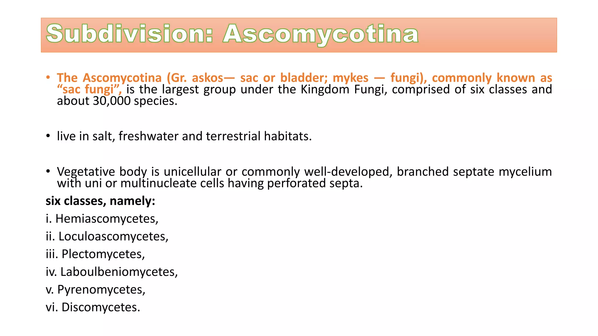 Classification of fungi | PPTX