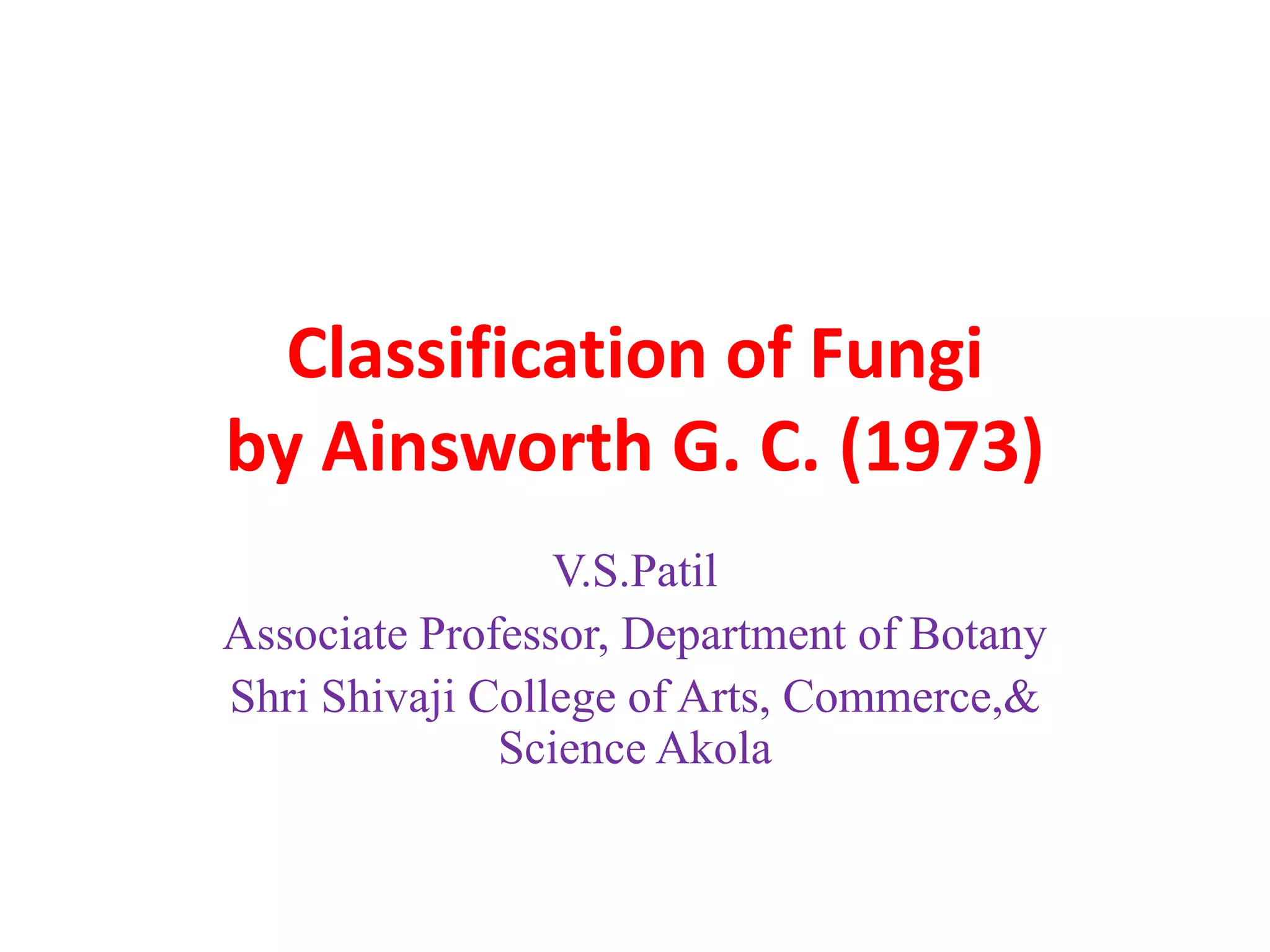 Classification of fungi | PPTX