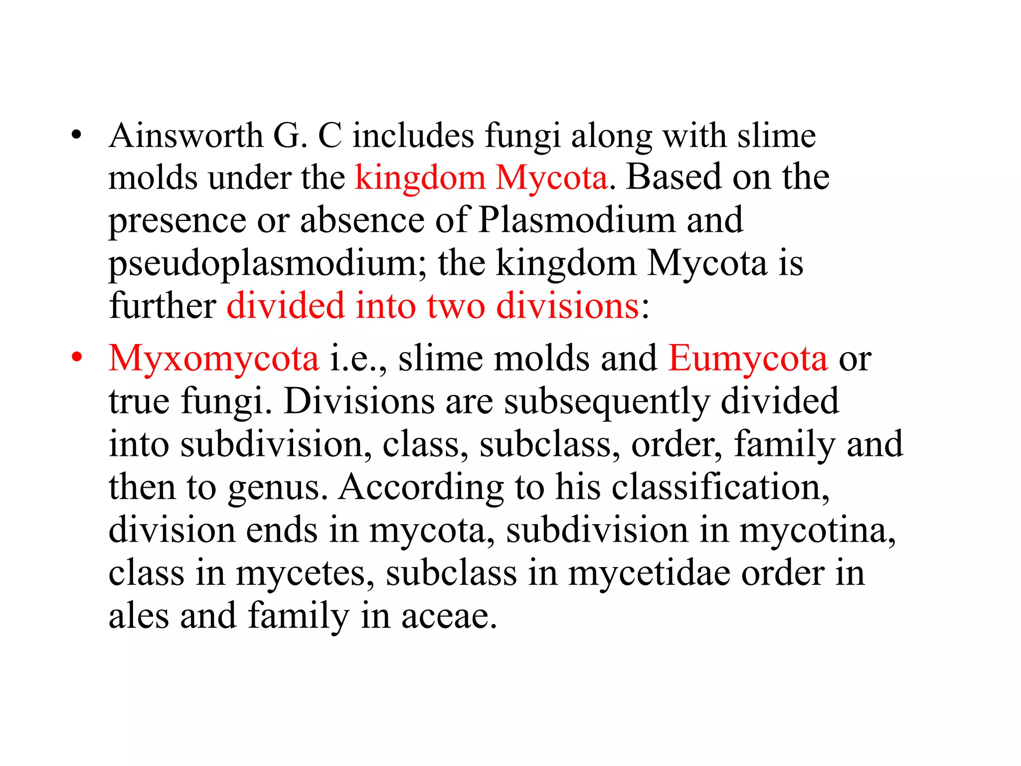 Classification of fungi | PPTX