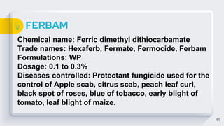 CLASSIFICATION OF FUNGICIDES (Copper, Sulphur, Mercury, Heterocyclic ...