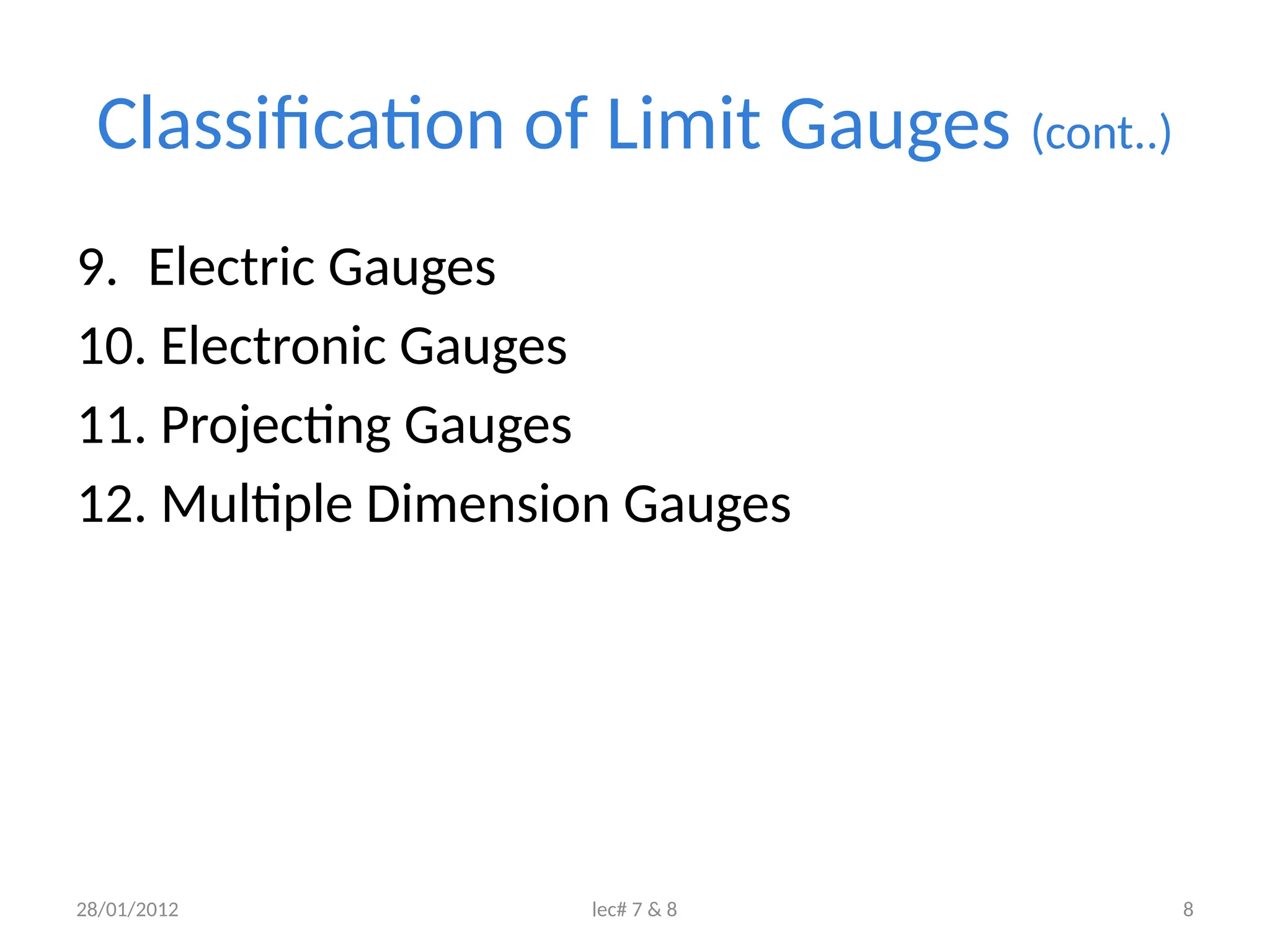 Classification of different types Gauges.ppt