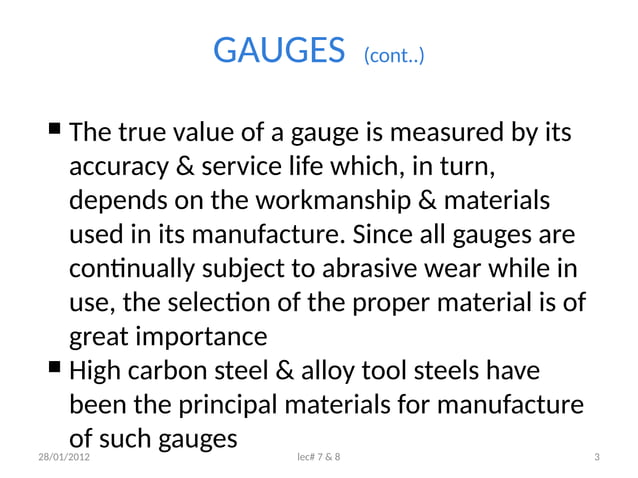 Classification of different types Gauges.ppt