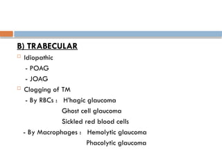 CLASSIFICATION OF GLAUCOMA (including Paediatric Glaucoma).pptx