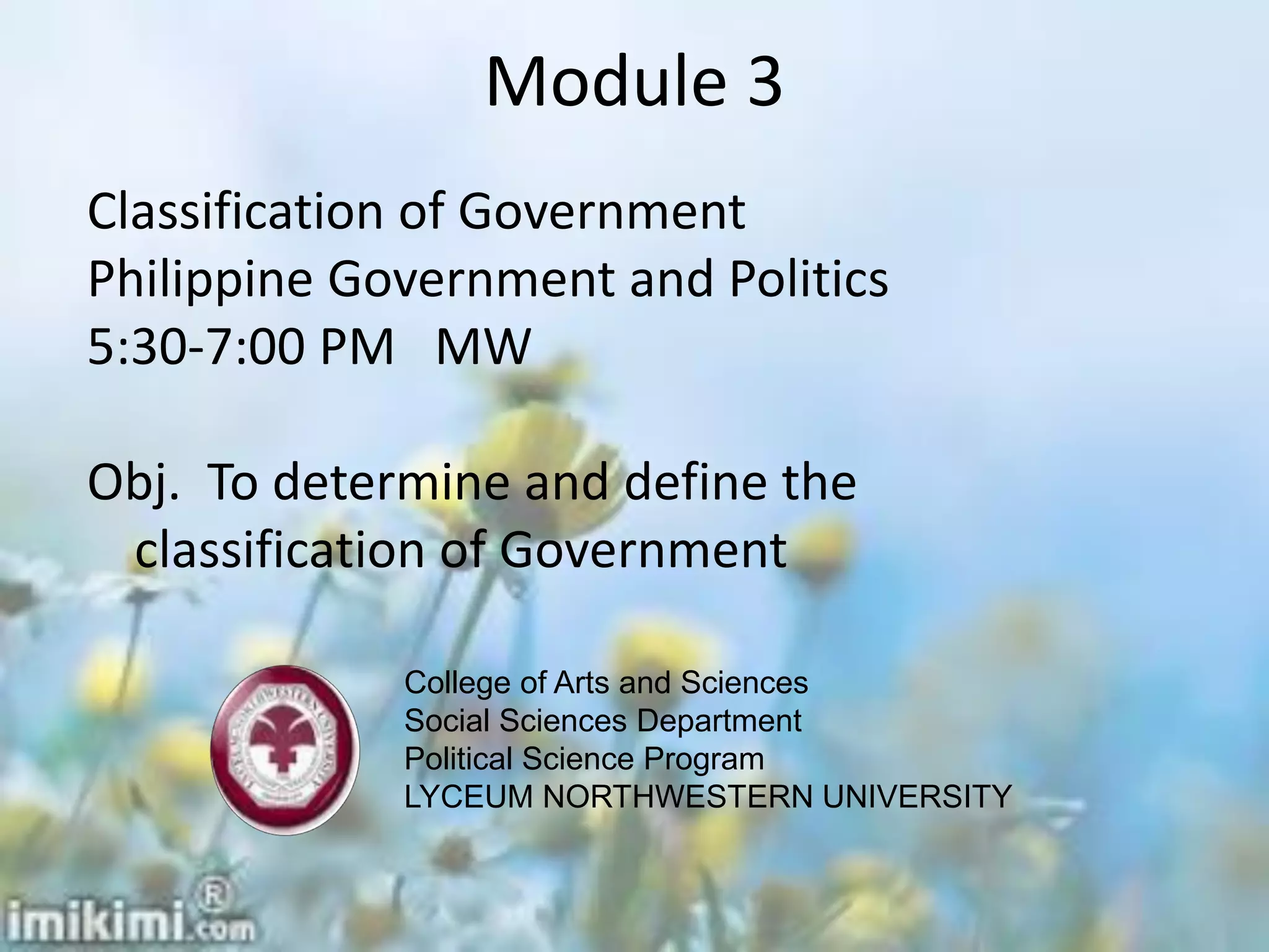 Classification of Government | PDF