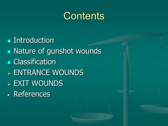 Classification of gunshot wounds | PPTX