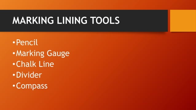 Classification of Hand Tools - PART 1 | PDF | Woodworking | Arts and Crafts