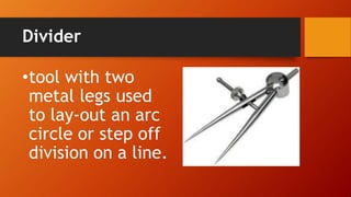 Lining tools in carpentry store