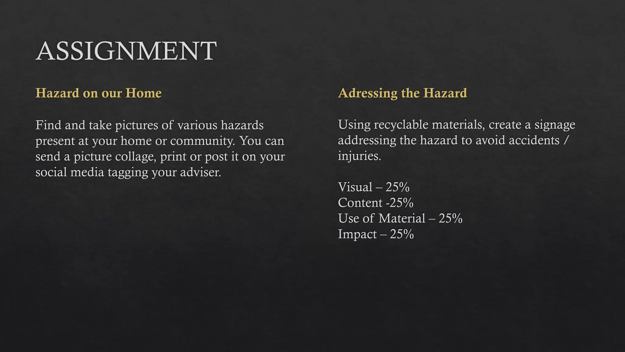 Classification of Hazard grade 8 TLE .pptx