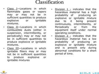 Classification of hazardous area for lighting | PPTX