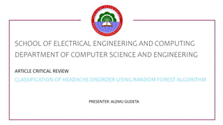 Classification of Headache Disorder Using Random Forest Algorithm.pptx