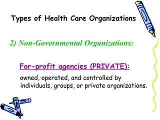 Classification of health care organizations | PPT