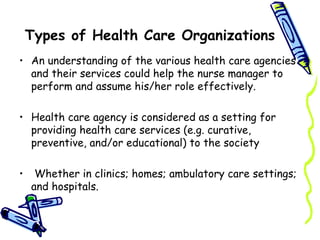 Classification of health care organizations | PPT