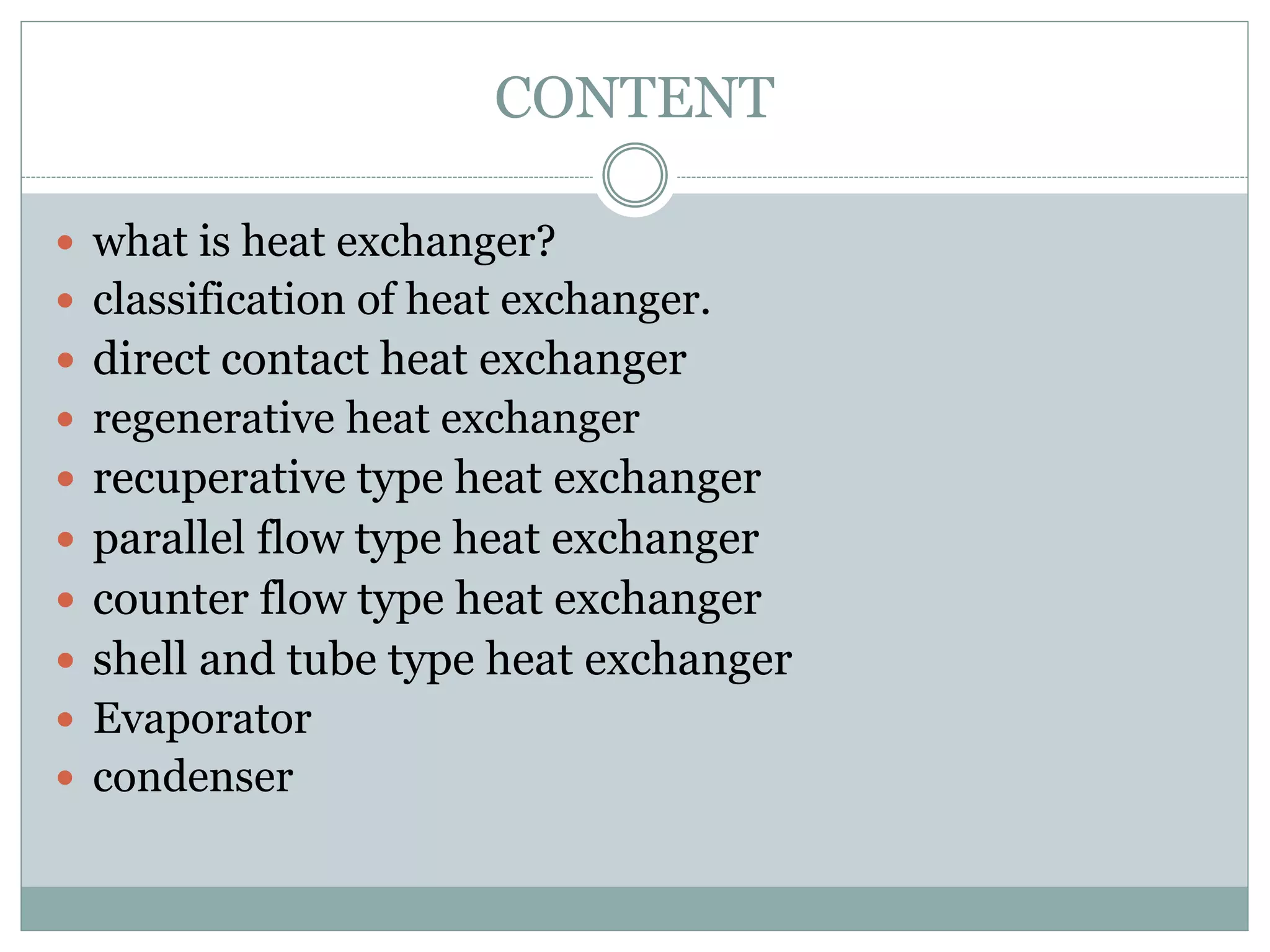 Classification of heat exchanger | PPTX
