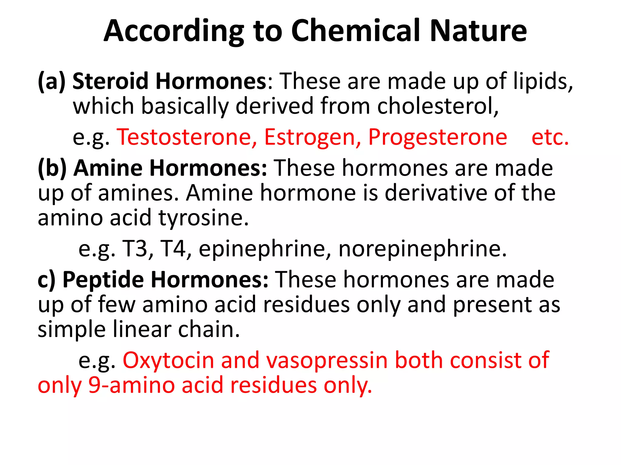 ENDOCRINE SYSTEM (Classification of hormones -4 Types) | PPTX