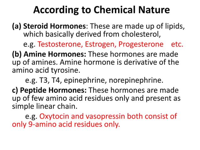 ENDOCRINE SYSTEM (Classification of hormones -4 Types) | PPTX
