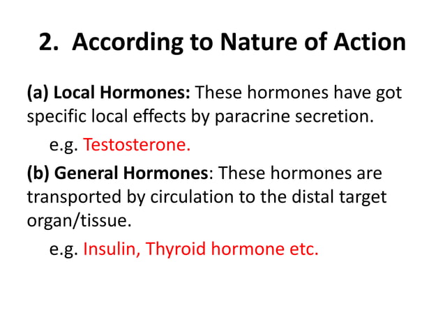 ENDOCRINE SYSTEM (Classification of hormones -4 Types) | PPTX