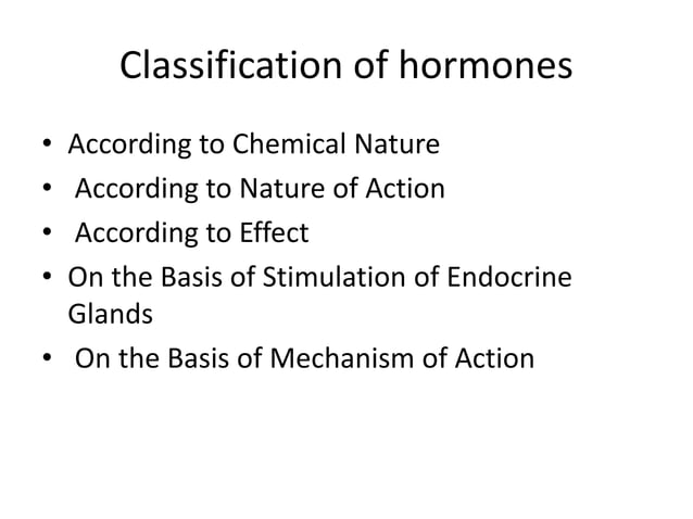 ENDOCRINE SYSTEM (Classification of hormones -4 Types) | PPTX