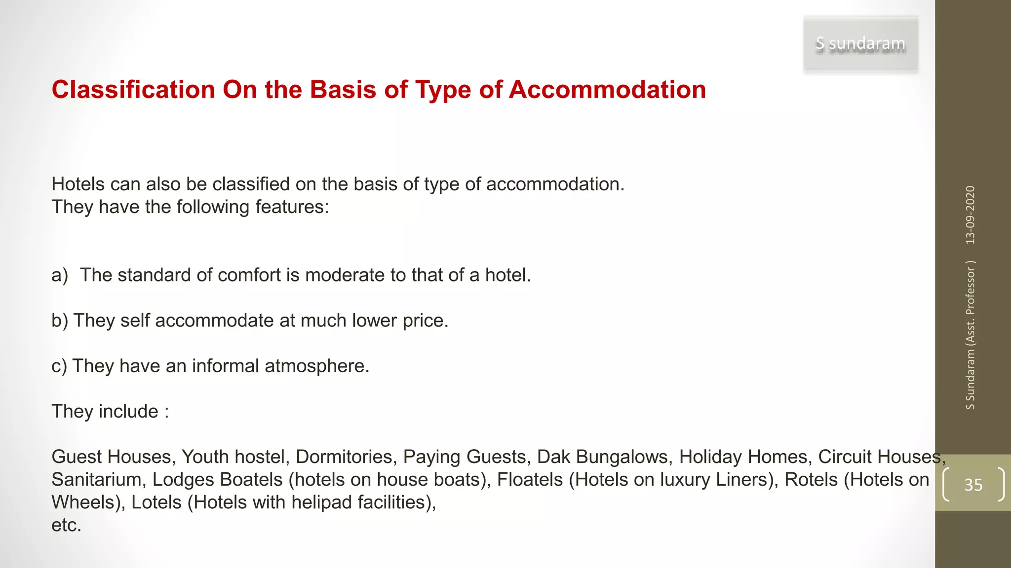 Classification of hotel | PPTX
