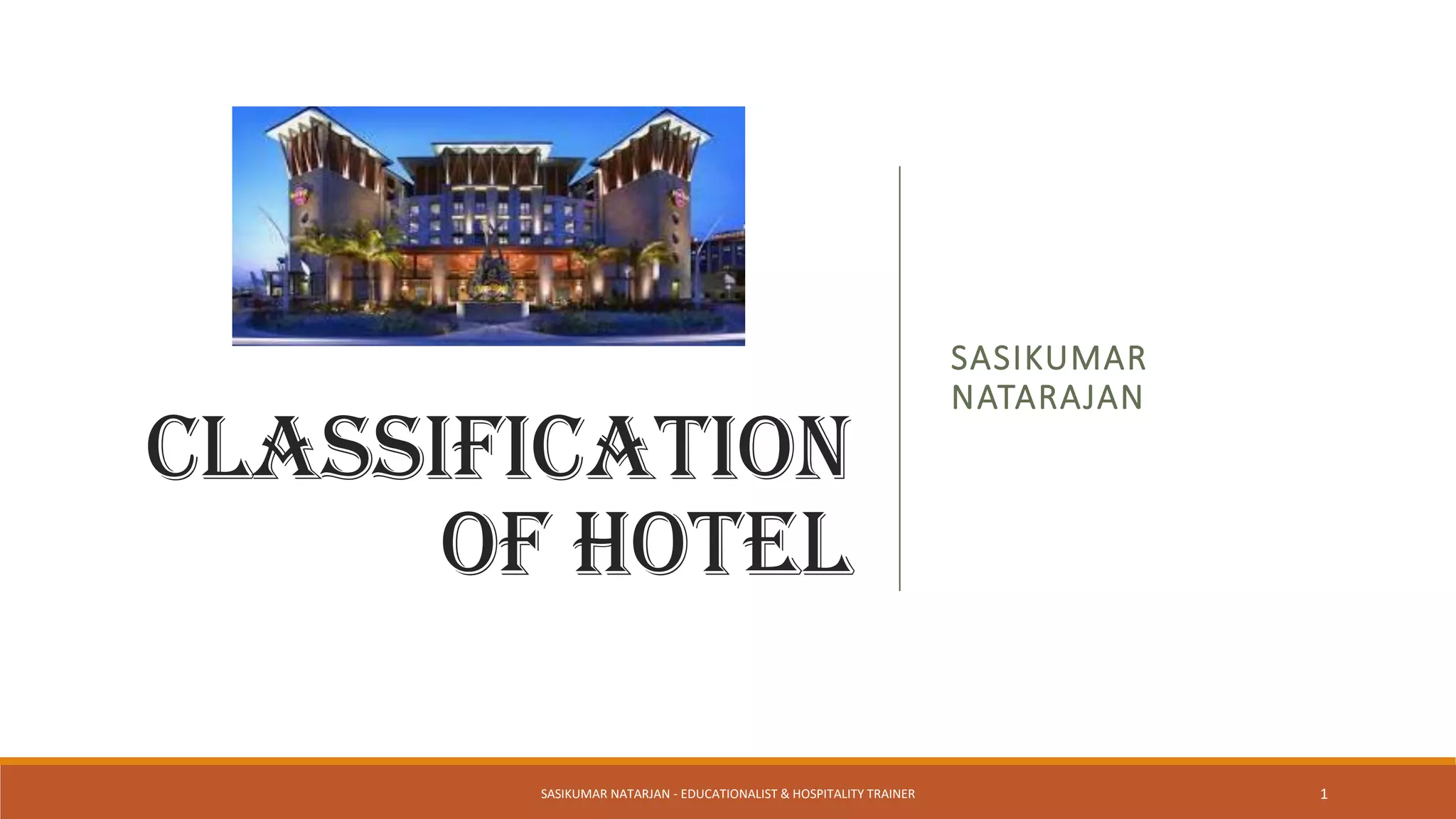 Classification of Hotel | PDF