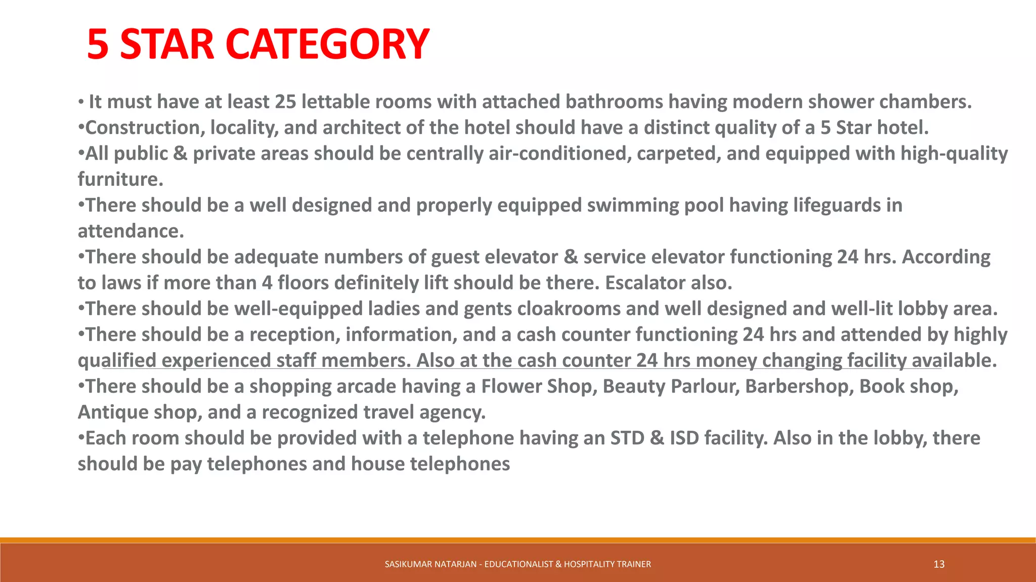 Classification of Hotel | PDF