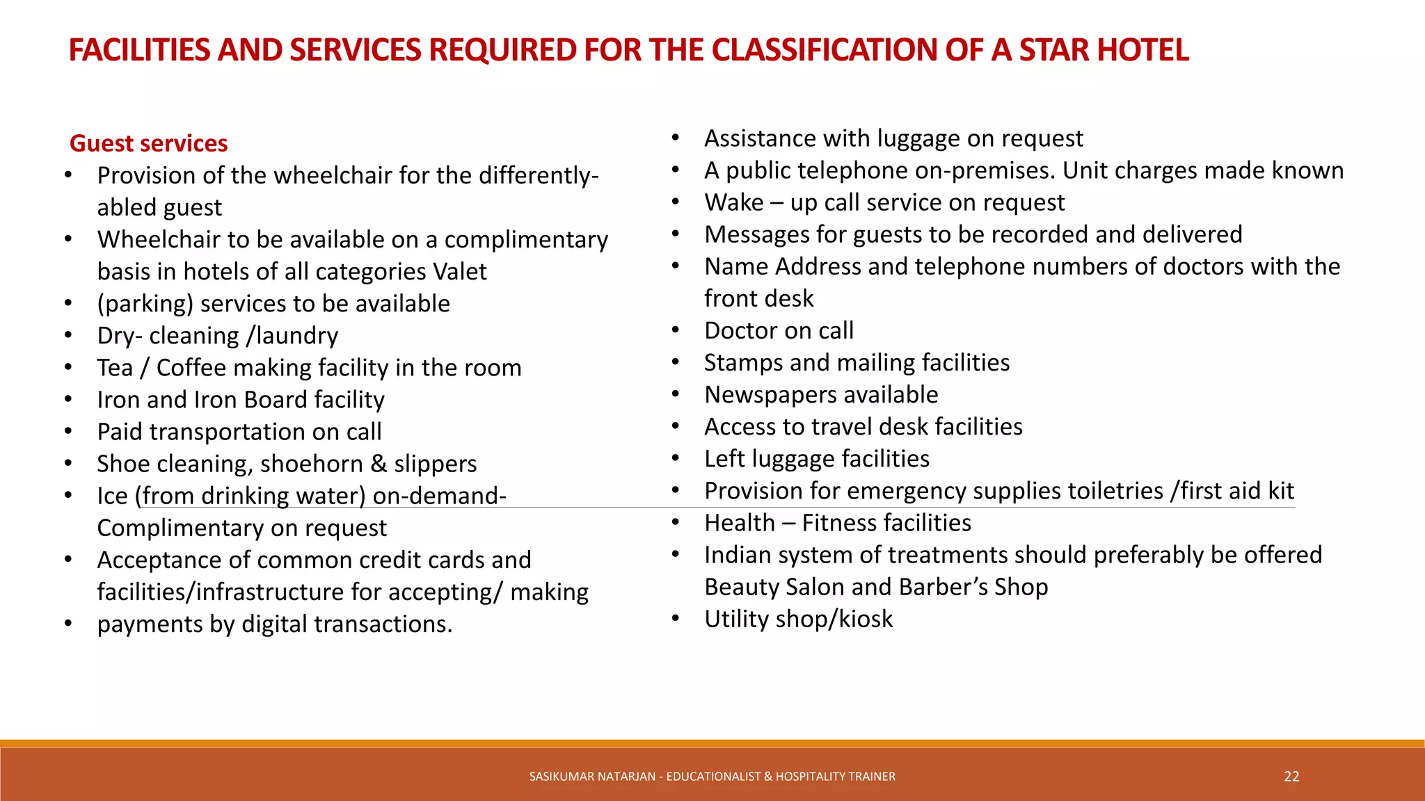 Classification of Hotel | PDF