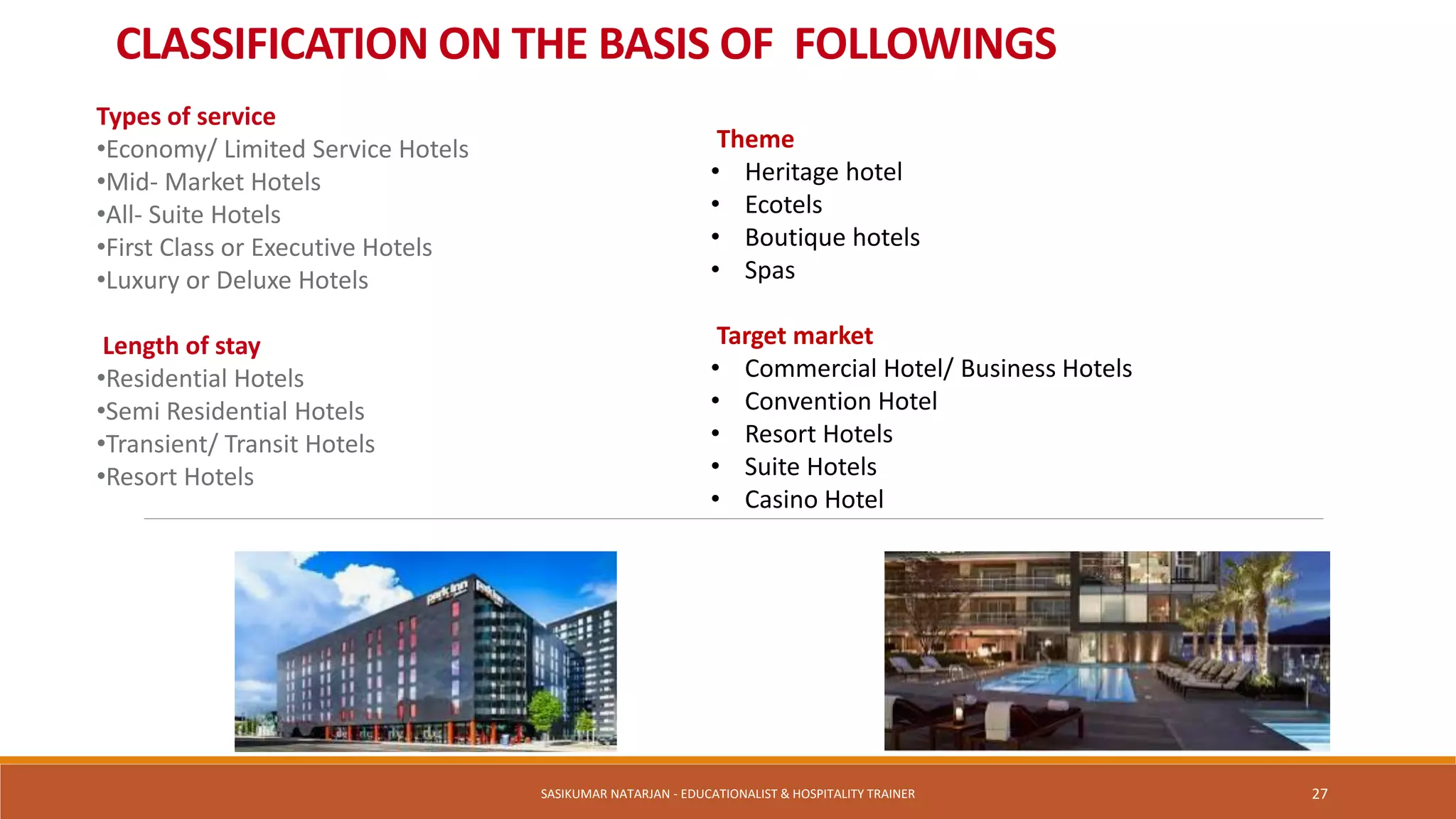 Classification of Hotel | PDF