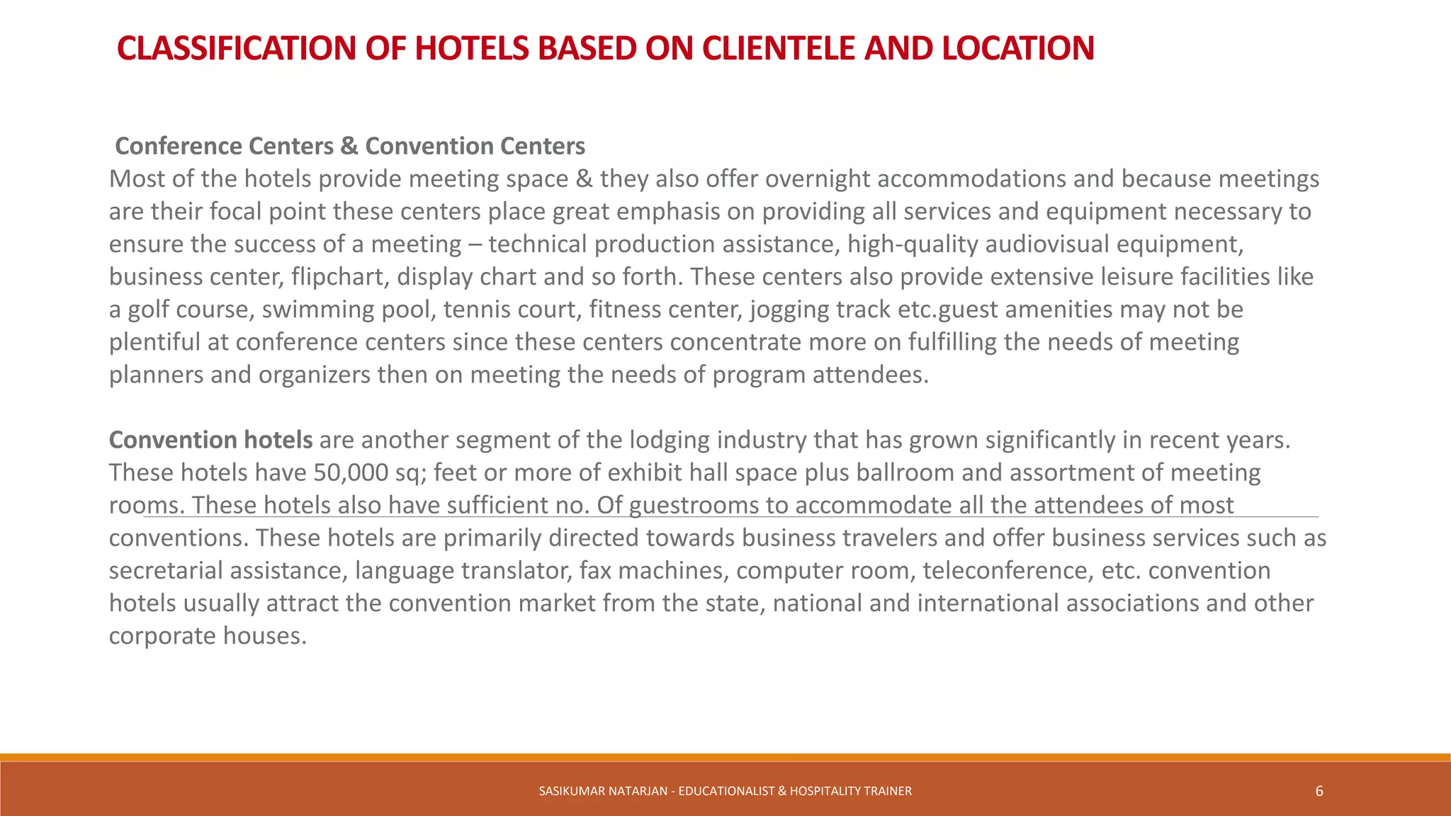Classification of Hotel | PDF