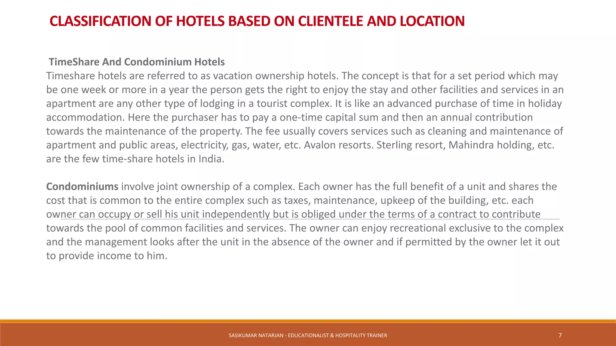 Classification of Hotel | PDF
