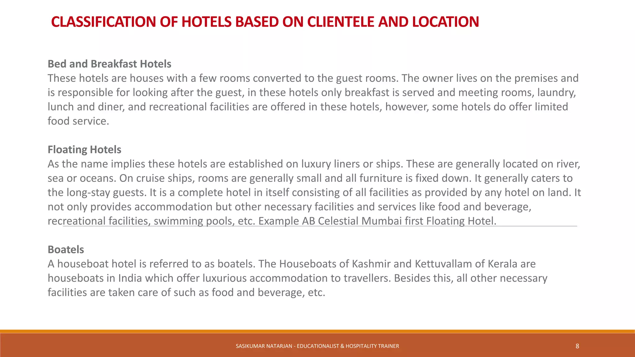 Classification of Hotel | PDF