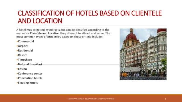 Classification of Hotel | PDF