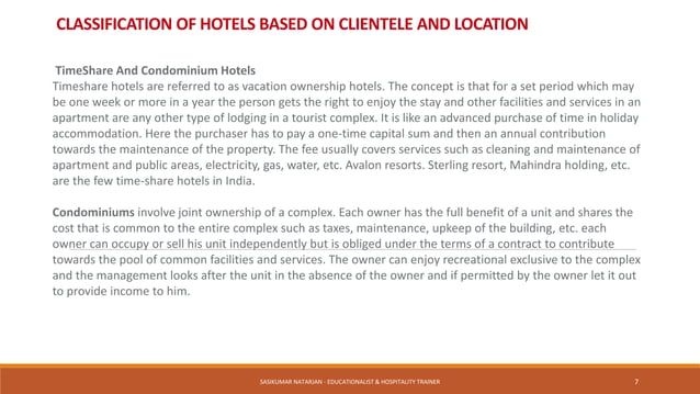 Classification of Hotel | PDF