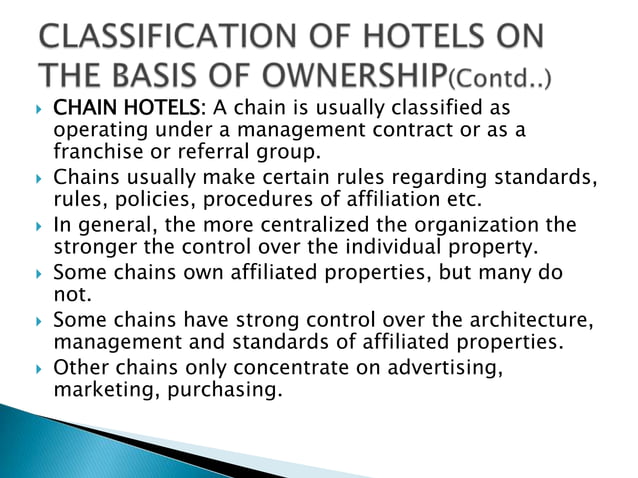 Classification of hotels | PPTX