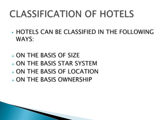 Classification of hotels | PPTX