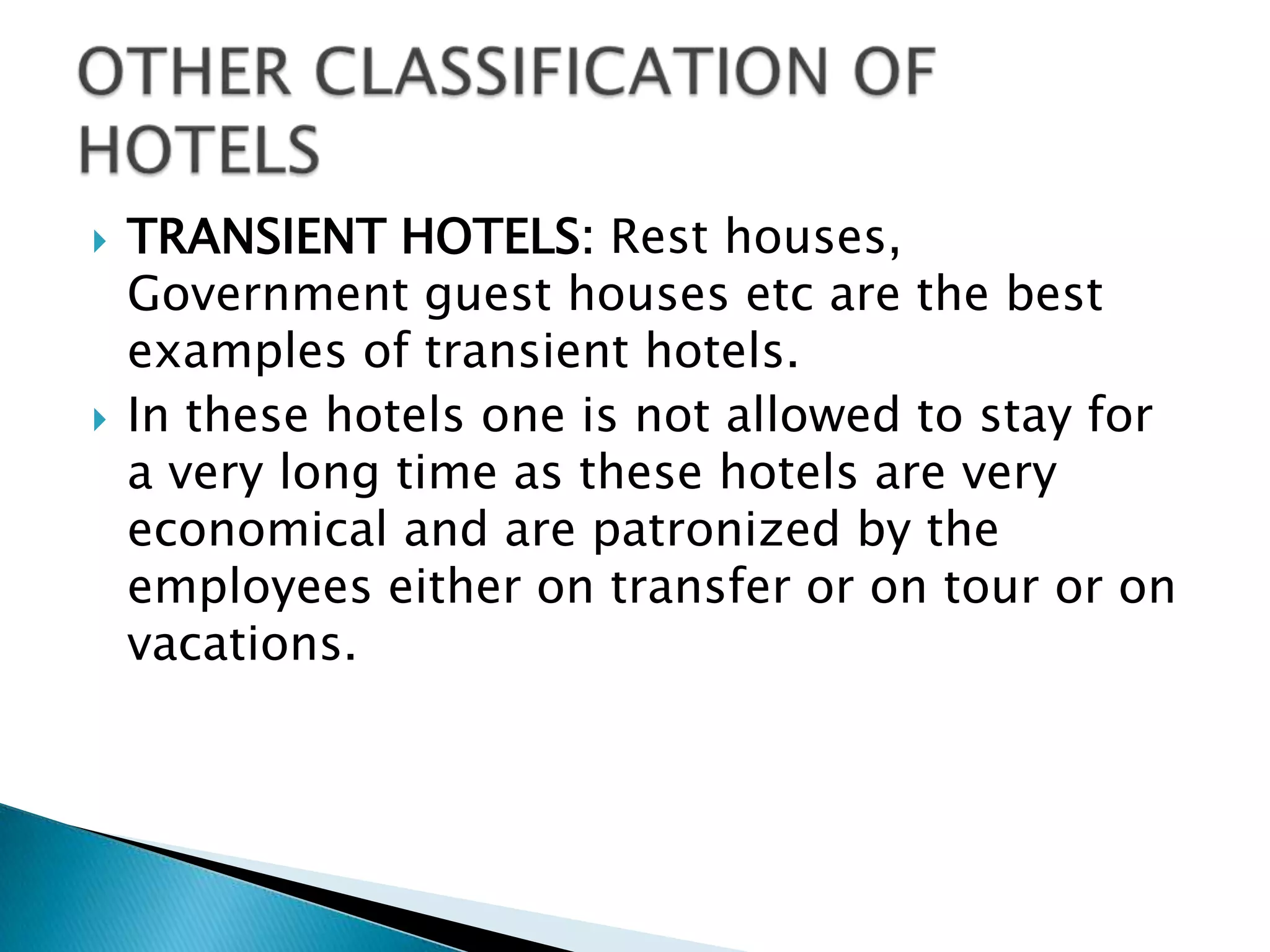 Classification of hotels | PPTX