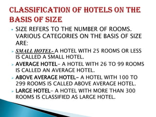 Classification of hotels | PPTX