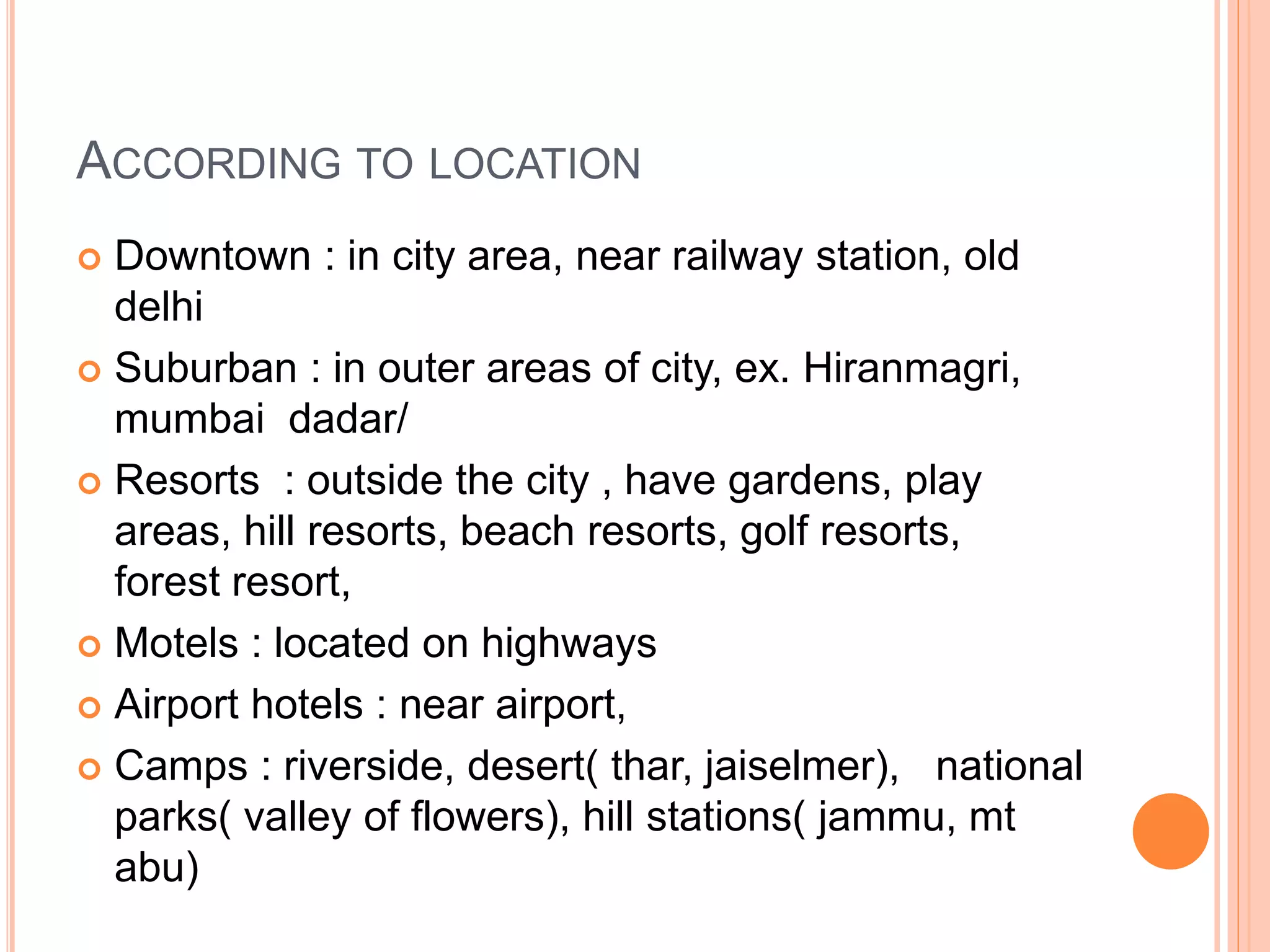 Classification of hotels | PPTX