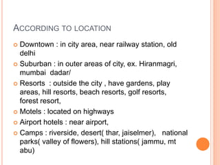 Classification of hotels | PPTX