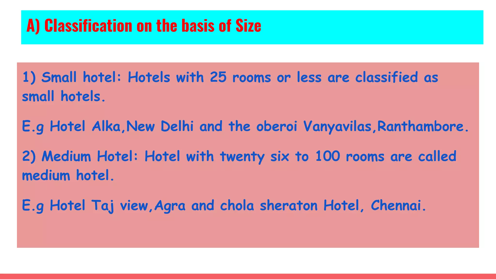 Classification of hotels | PPTX